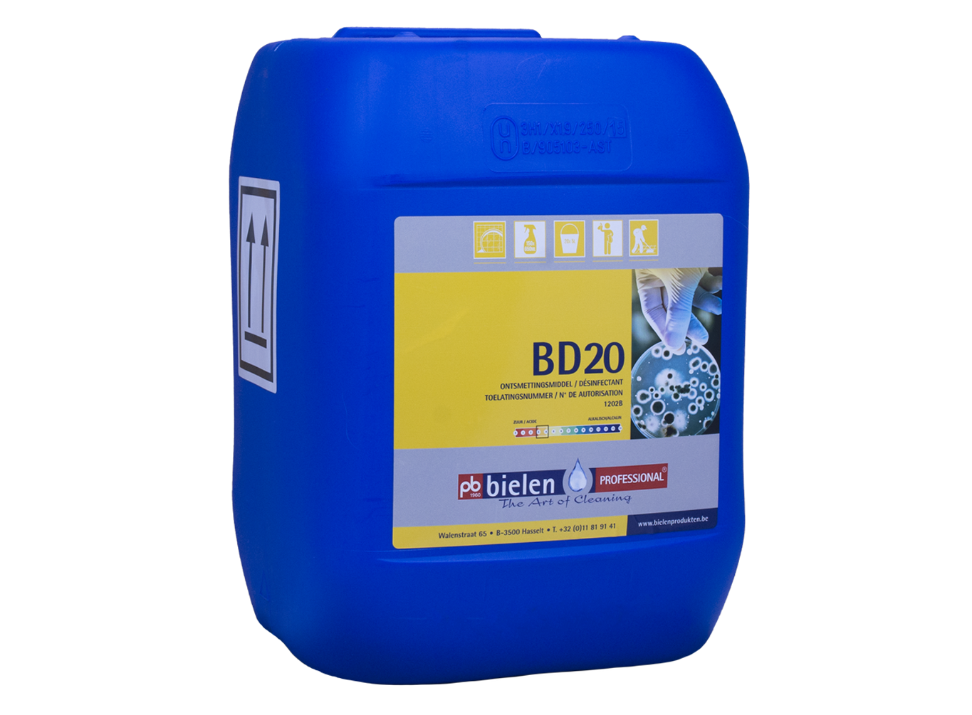 BD20 ontsmettingsmiddel 10l toelatingsnummer 1202b - Bielen Produkten