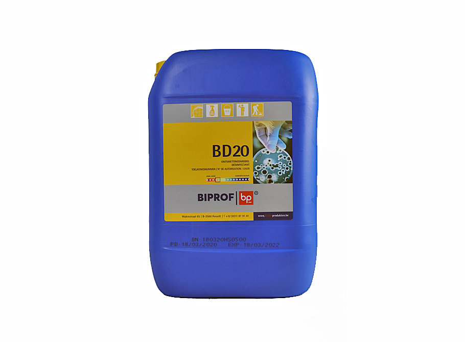 BD20 ontsmettingsmiddel 10l toelatingsnummer BE-REG00504 - Bielen Produkten
