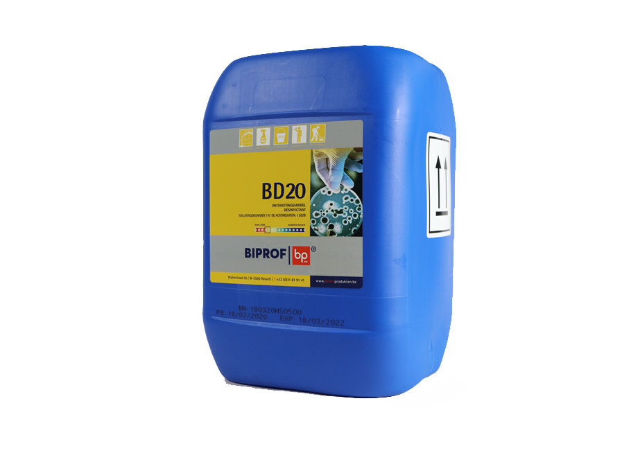 BD20 ontsmettingsmiddel 10l toelatingsnummer BE-REG00504 - Bielen Produkten